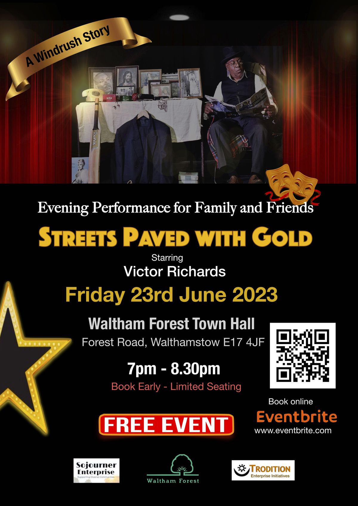 STREETS PAVED WITH GOLD - A Windrush Story, Town Hall, London, 23 June 2023