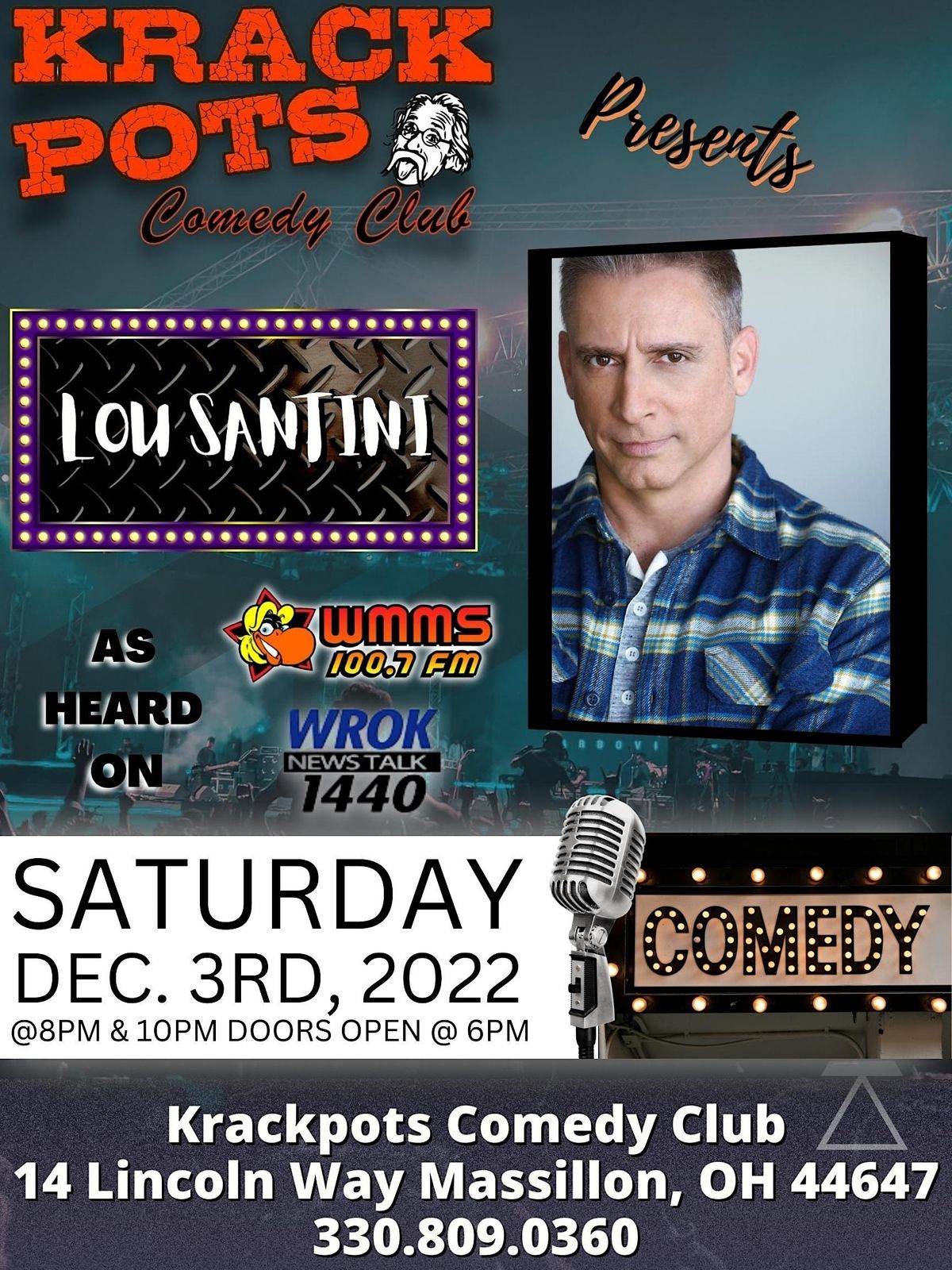 Comedian Lou Santini at Krackpots Comedy Club, Massillon Tickets ...