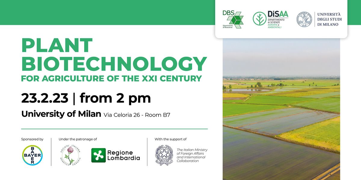 PLANT BIOTECHNOLOGY FOR AGRICULTURE OF THE XXI CENTURY, University of ...