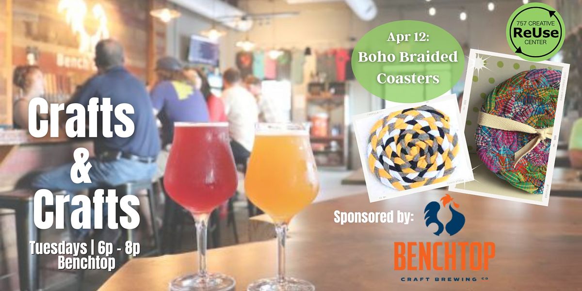 No Sew Boho Braided Coasters at Benchtop Craft Brewing Co, Benchtop ...