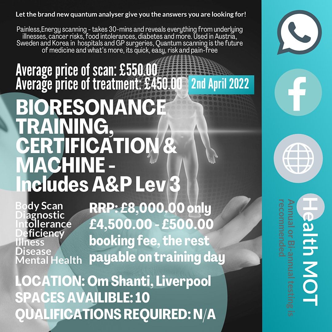 BIORESONANCE TRAINING, Om Shanti Health & Wellness Centre, Liverpool, 2 ...
