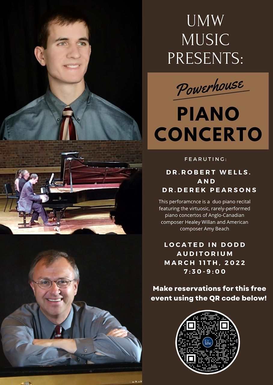 Powerhouse Pianos, Dodd Auditorium, Fredericksburg, 11 March to 22 March