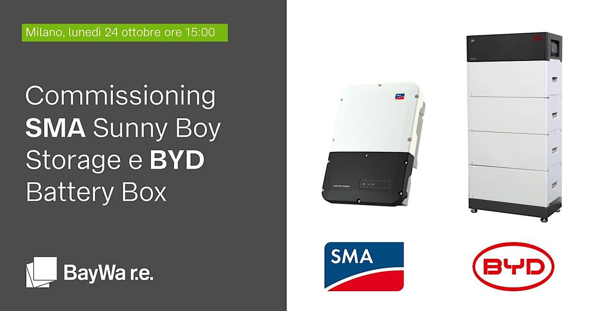 Commissioning SMA Sunny Boy Storage e BYD Battery Box, SMA Solar ...