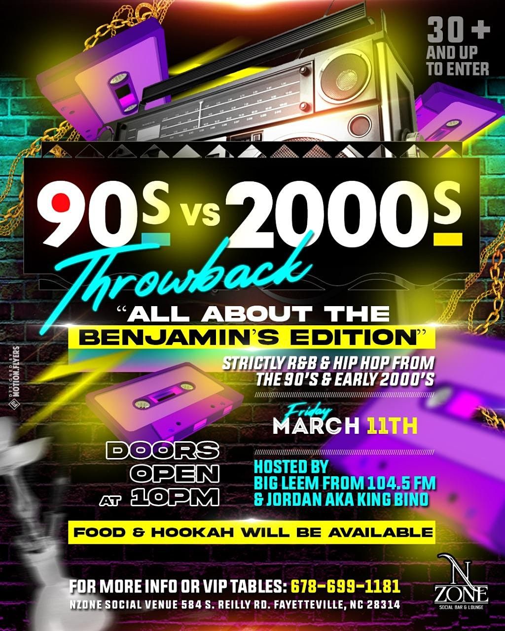 90’s VS 2000’s Throwback Party, Nzone Social Venue, Fayetteville, 11 ...
