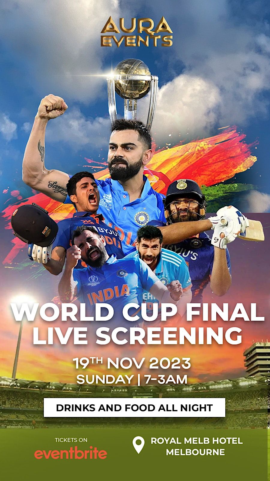 Cricket World Cup Final Screening, Royal Melbourne Hotel, 19 November ...