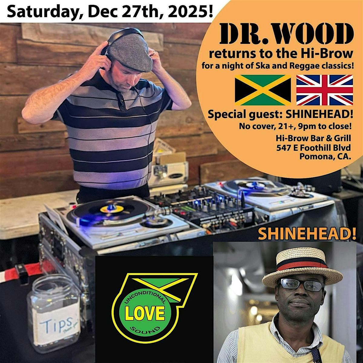 Dr. Wood returns to the Hi-Brow with special guest: Shinehead!, Hi Brow ...