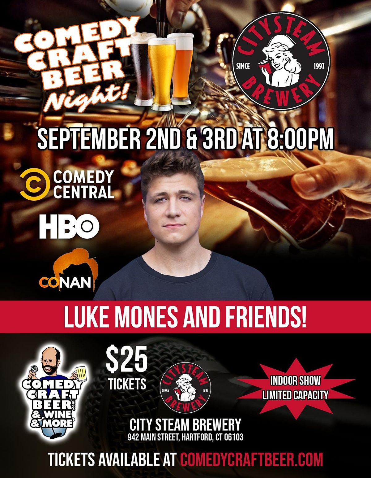 Comedy Night at City Steam, City Steam Brewery, Hartford, 2 September 2022