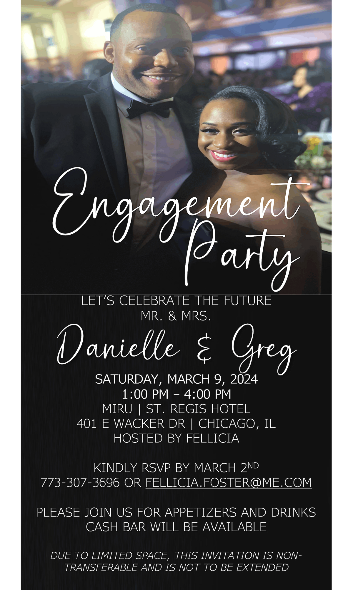 Celebrating the Engagement of Danielle and Greg, Miru, Chicago, 9 March ...