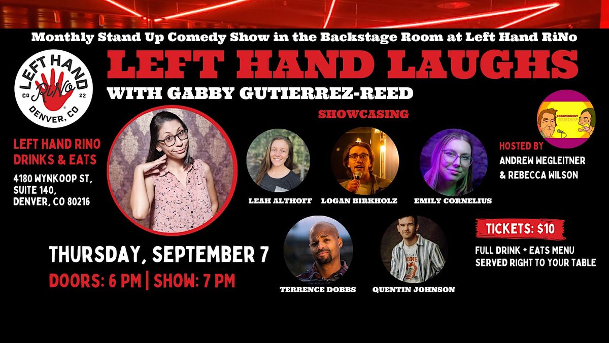 Left Hand Laughs with Gabby Gutierrez-Reed, Left Hand RiNo Drinks ...