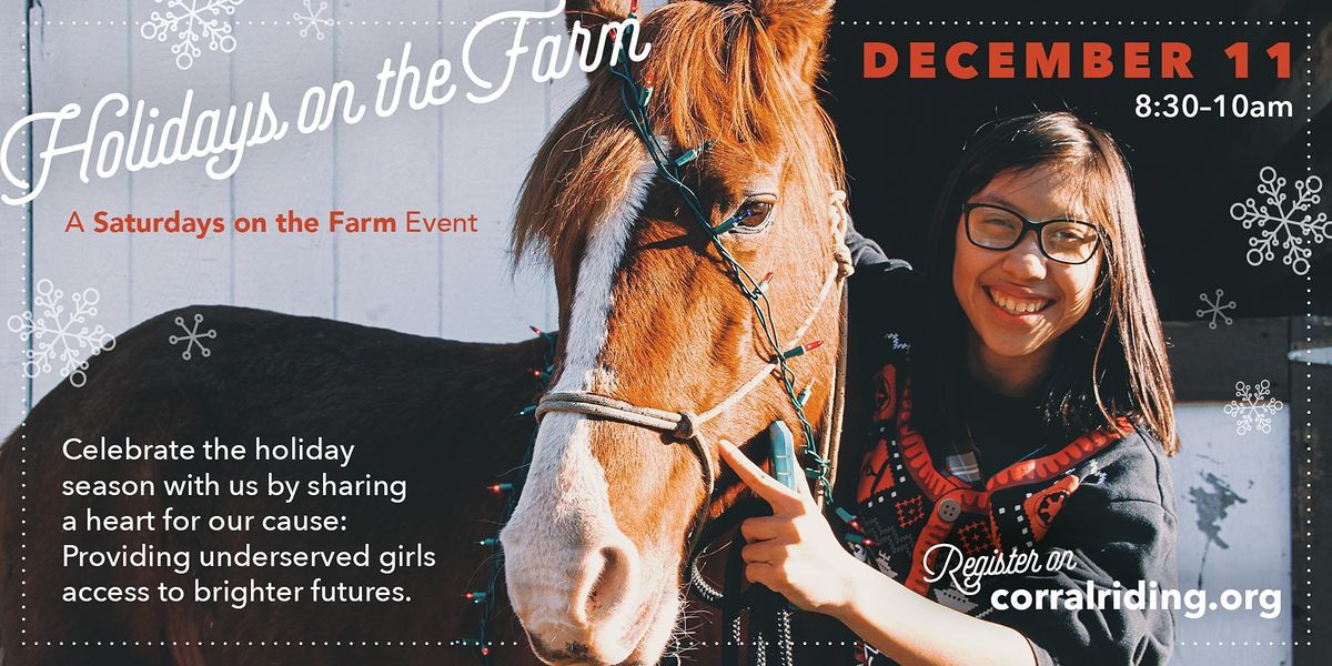 Saturdays on the Farm Series, CORRAL Riding Academy, Cary, 9 October to ...