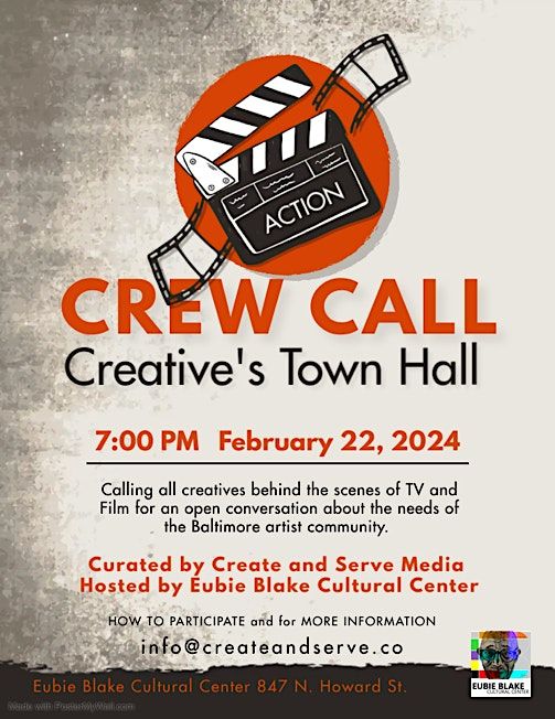 Crew Call: Creatives Town Hall, Eubie Blake National Jazz Institute and ...