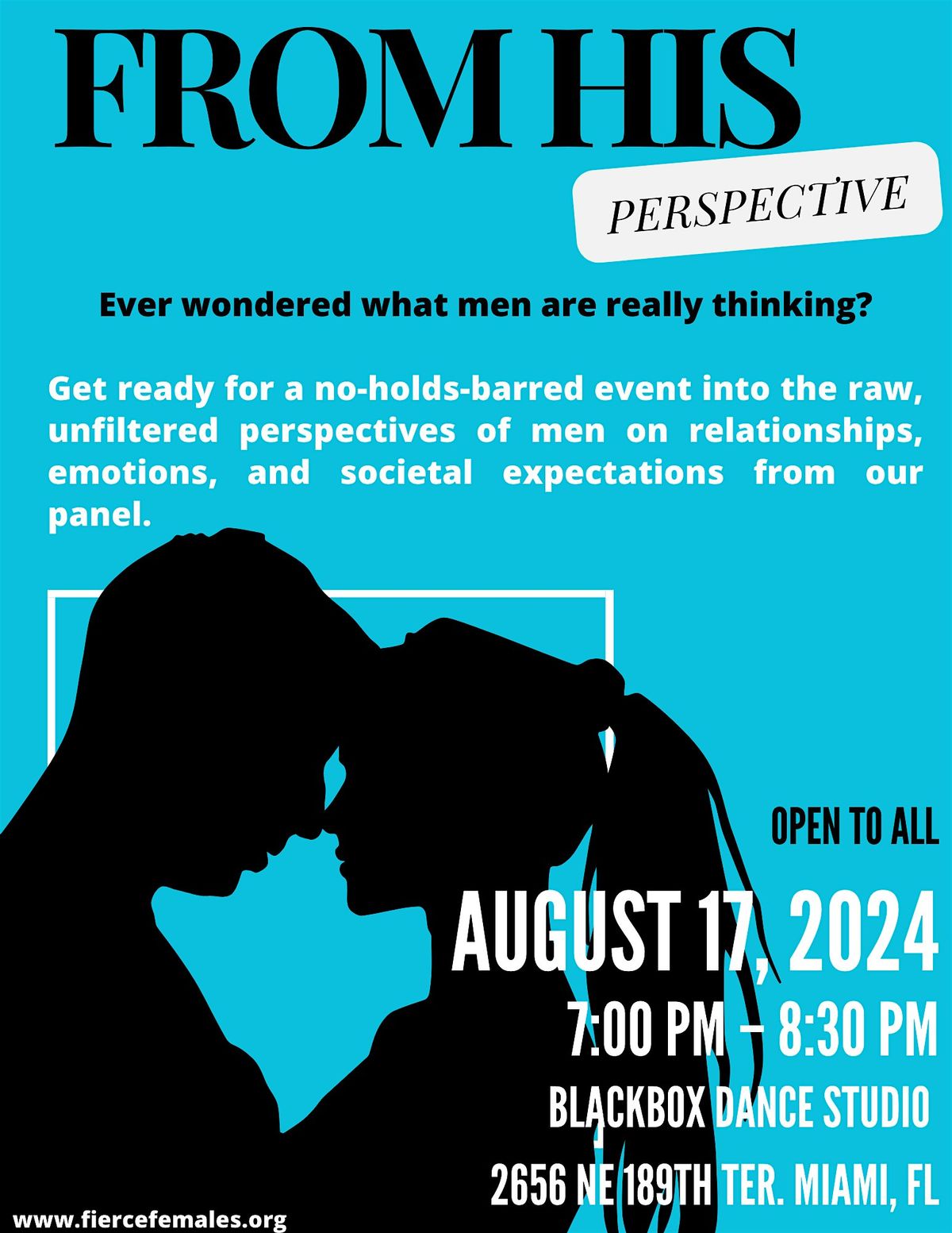 From His Perspective: Insight on How Men Think, Blackbox Studios, Miami ...