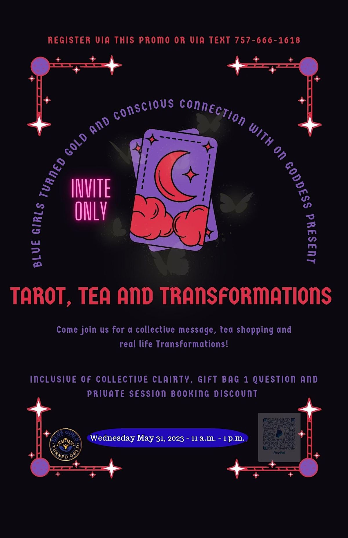 Tarot, Tea and Transformations, Private Location, Virginia Beach, 31 May 2023