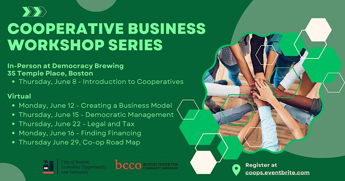 Cooperative Business Model Workshop Series, Democracy Brewing, Boston, 12 June 2023