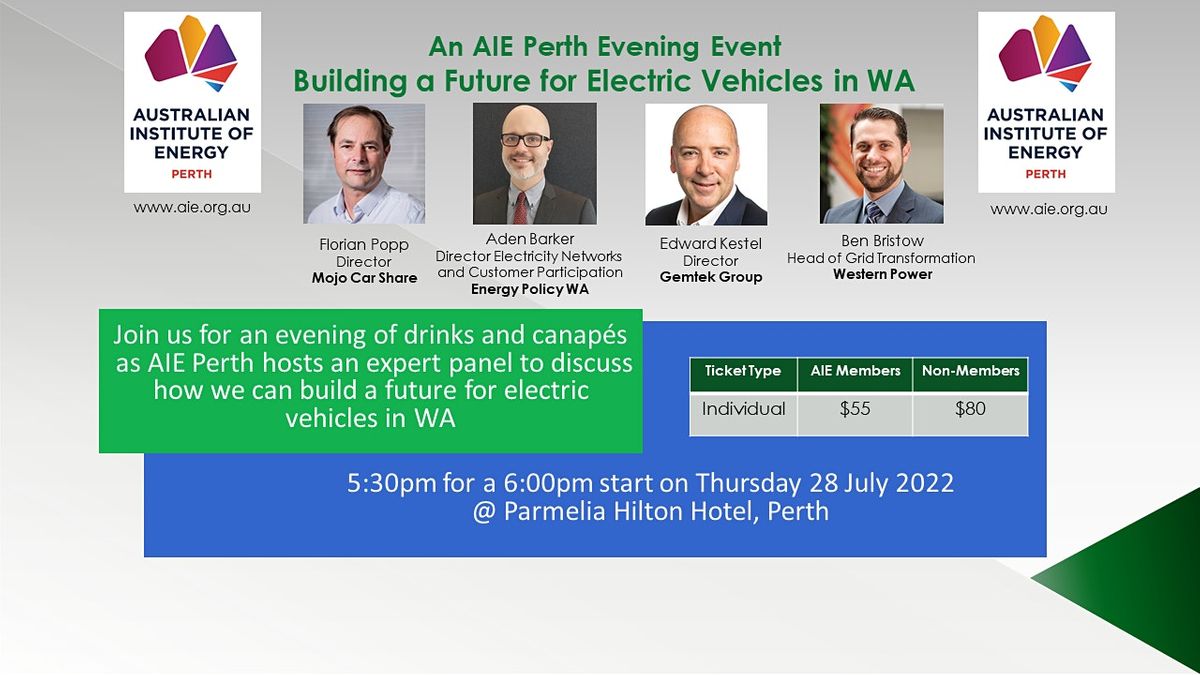Building a Future for Electric Vehicles in WA, Parmelia Hilton Perth ...