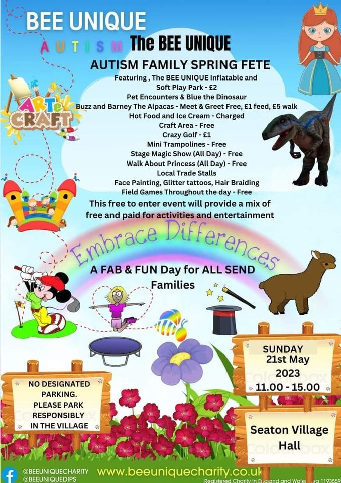 THE BEE UNIQUE AUTISM SPRING FETE, Seaton Village Hall, Workington, 21 ...