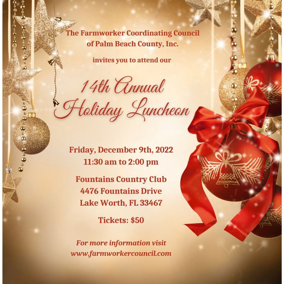14th Annual Holiday Luncheon, The Fountains Country Club, Lake Worth, 9 ...