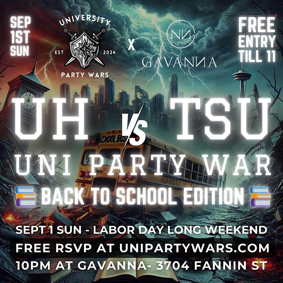 UH vs TSU Party War: Back-to-School Showdown 2024, Gavanna, Houston, 1 ...