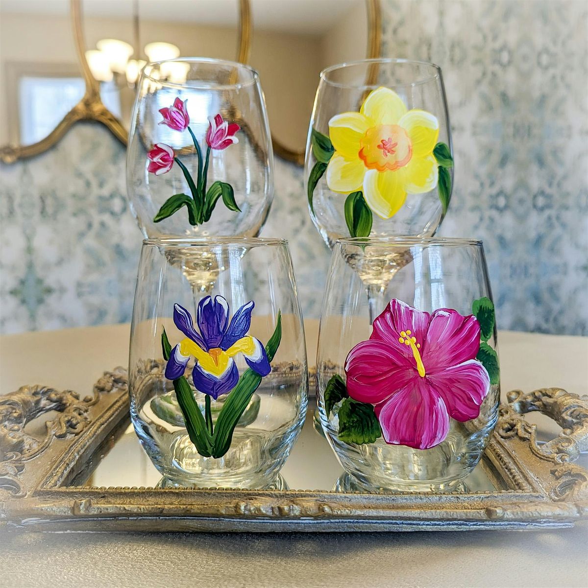 Wine Glass Paint and Sip at Mad Hatter, Mad Hatter Cafe The Looking ...