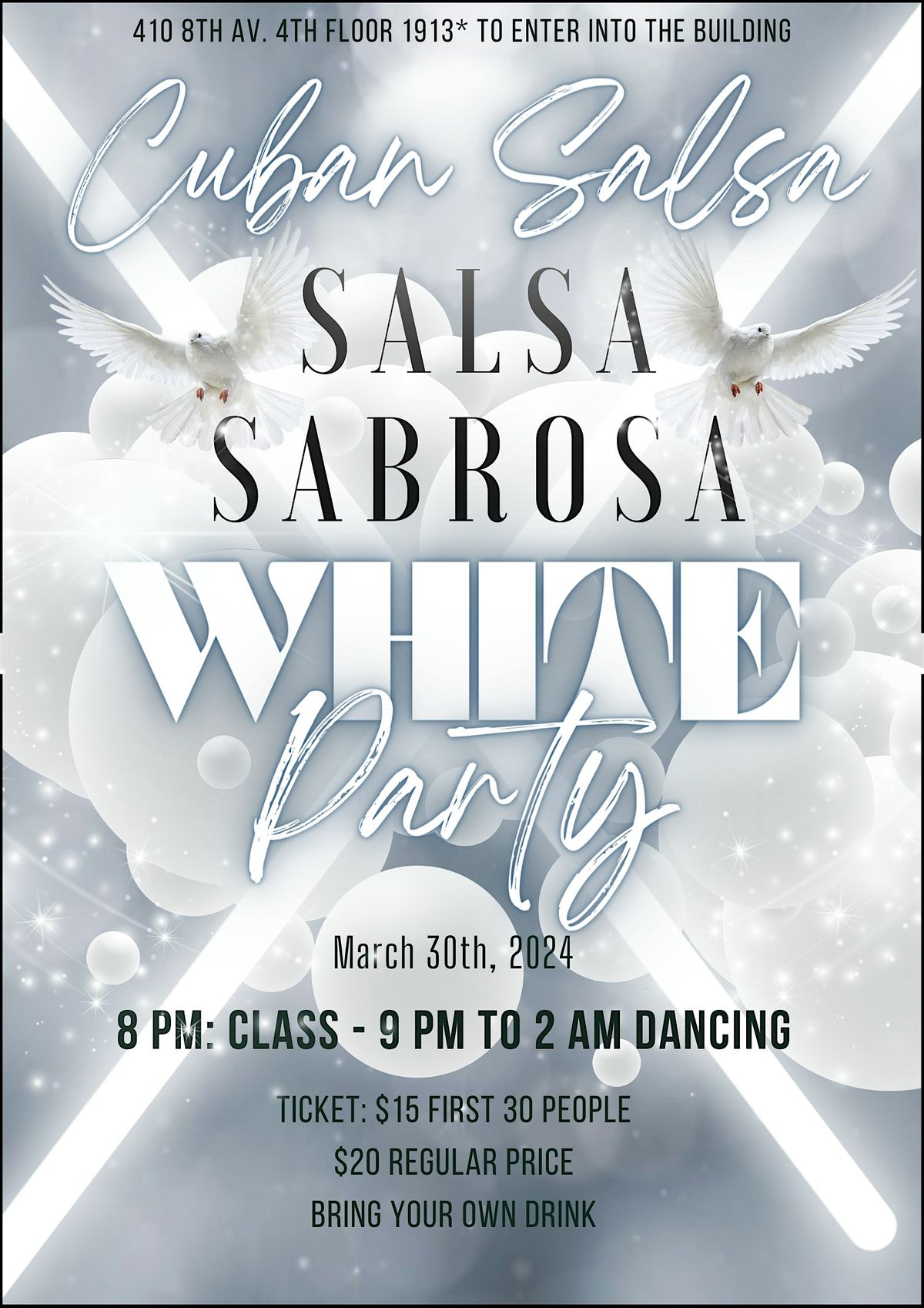 Cuban Salsa - White Party, Salsa Sabrosa, New York, 30 March to 31 March