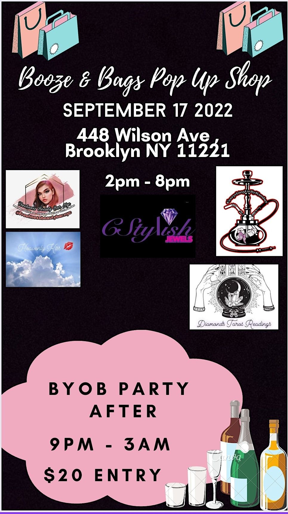 Booze And Bags POP UP SHOP, Viv Lavi, Brooklyn, 17 September 2022
