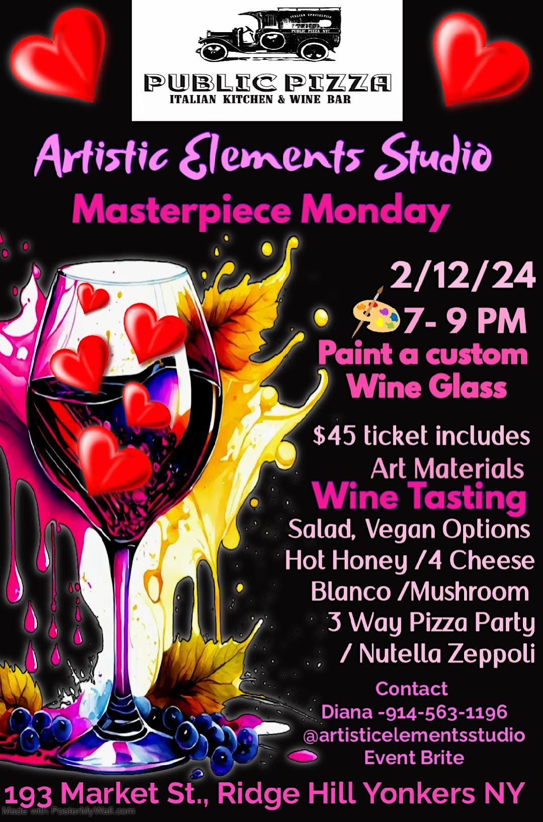 Masterpiece Monday with Artistic Elements Studio at Public Pizza ...
