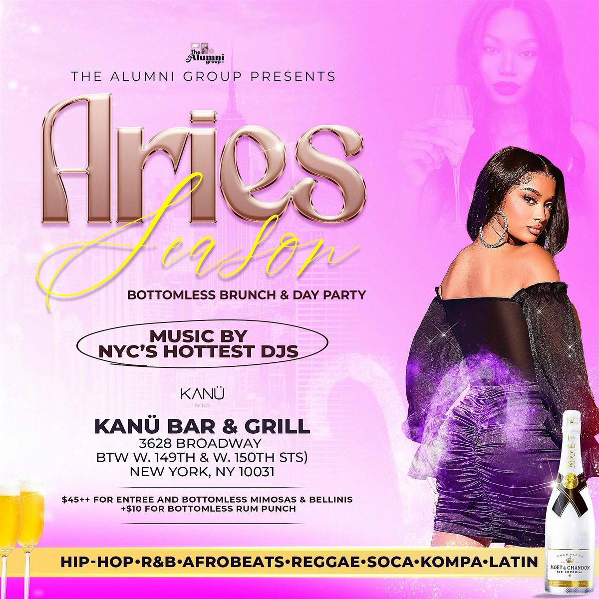 Aries Season Celebration - Bottomless Brunch & Day Party, Kanü Bar ...