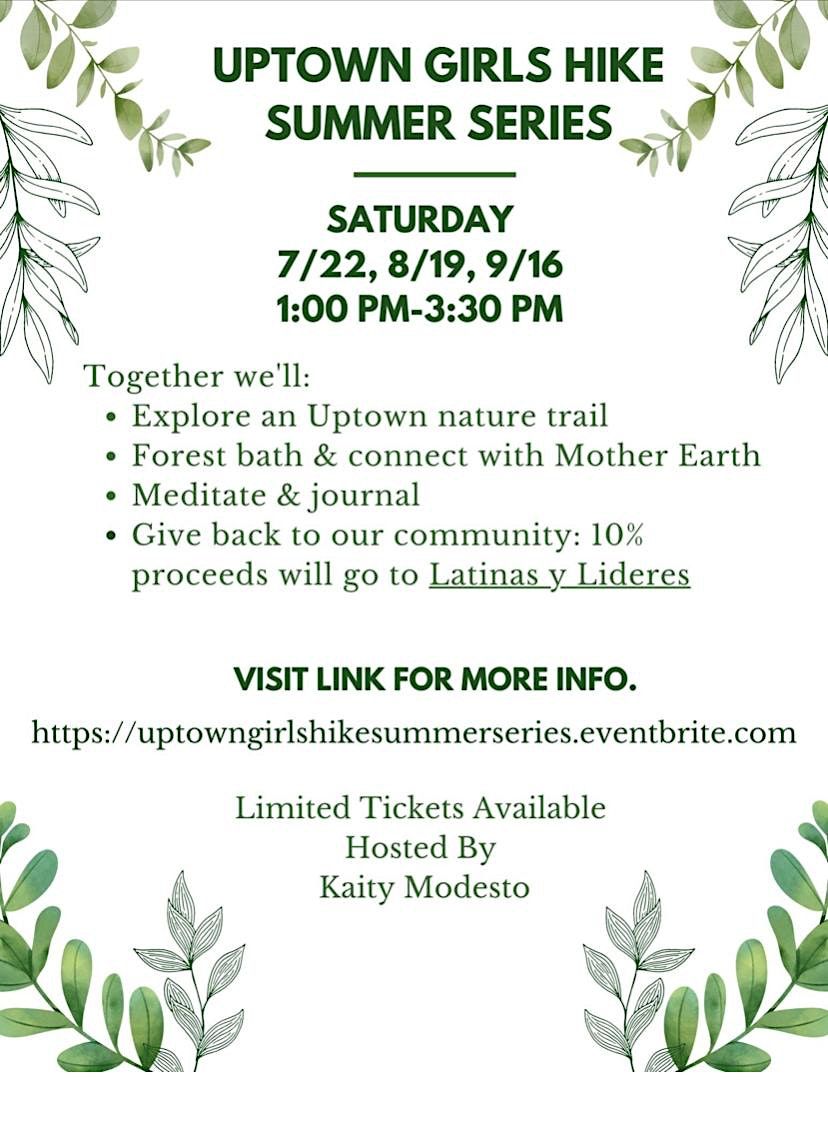 Uptown Girls Hike - Summer Series, Isham Park, New York, 26 August 2023