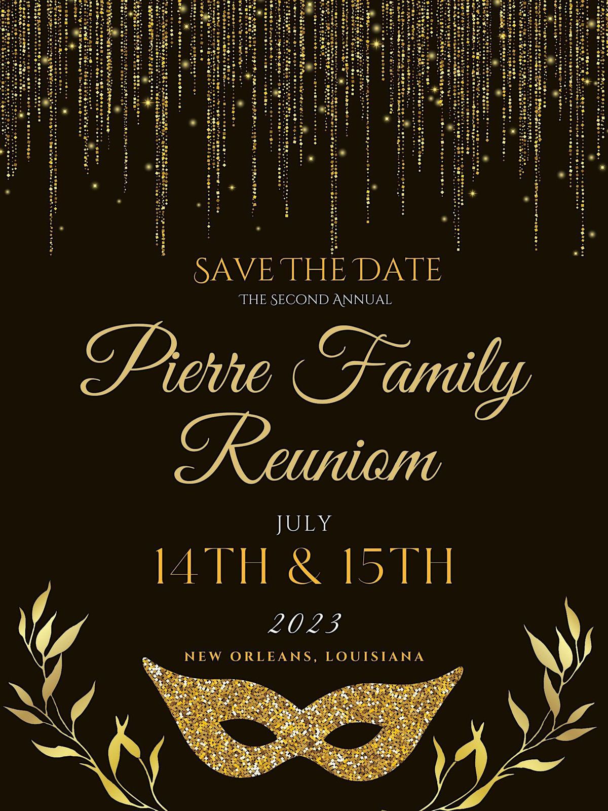 2nd Annual Pierre Family Reunion, City Park, New Orleans, 14 July to 15 ...