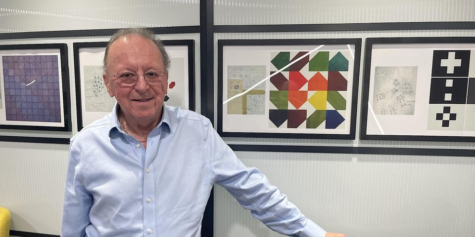 Ernest Edmonds at 80 Exhibition Opening, 25 Copthall Avenue,London,EC2R ...