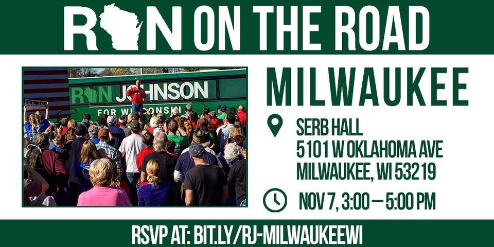 MILWAUKEE: Ron Johnson Bus Tour Stop, American Serb Hall, Milwaukee, 7 ...