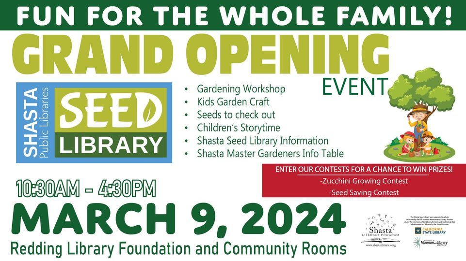 Shasta Seed Library Grand Opening Event, Shasta Public Libraries ...