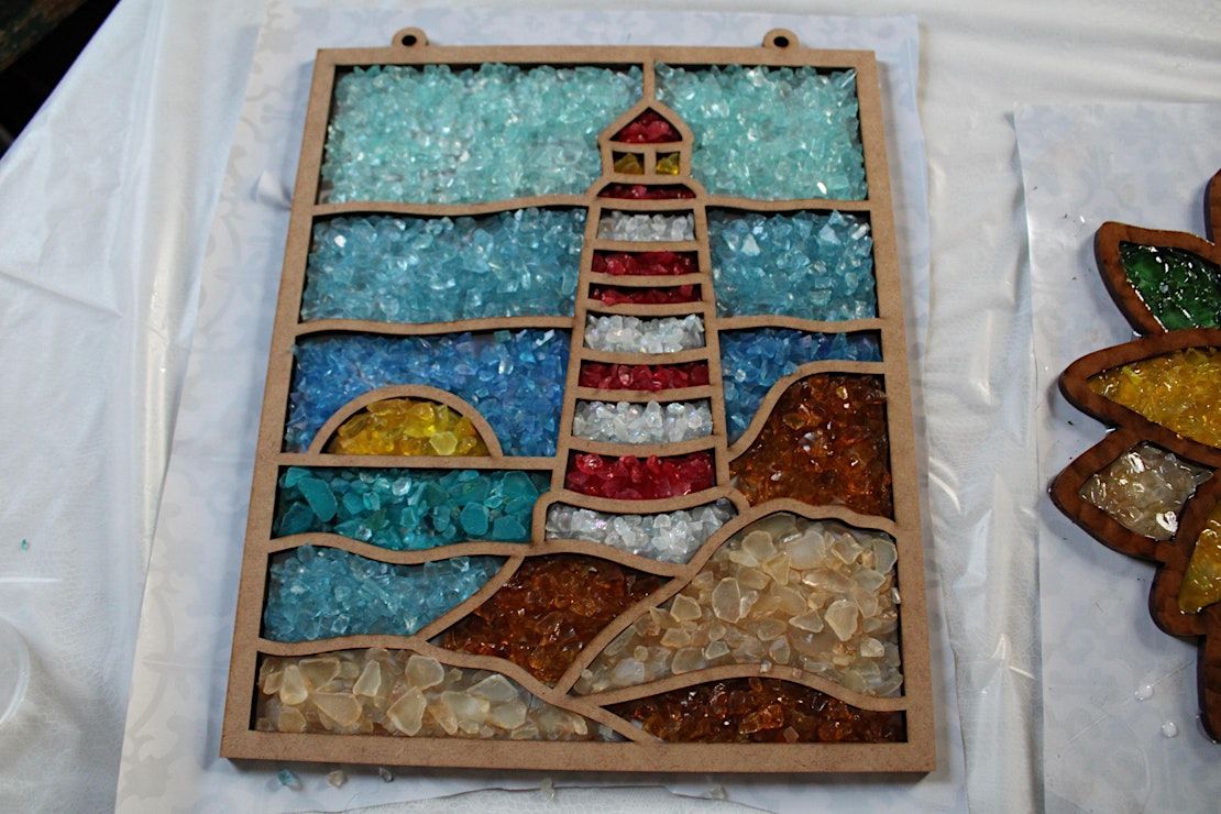 Crushed Glass Resin Pour Party - Wayland, Curley Cone, Wayland, 18 ...