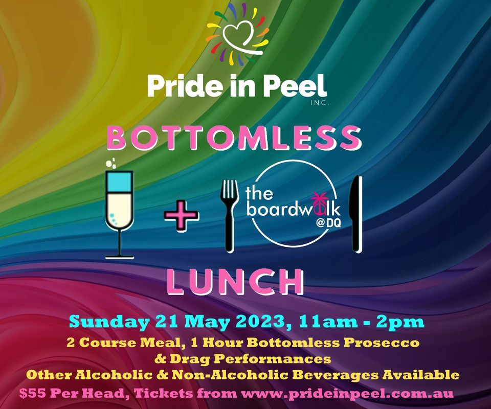 Pride in Peel Bottomless Lunch 2023, The Boardwalk at DQ (Perth, WA, Australia), Mandurah, 21 ...