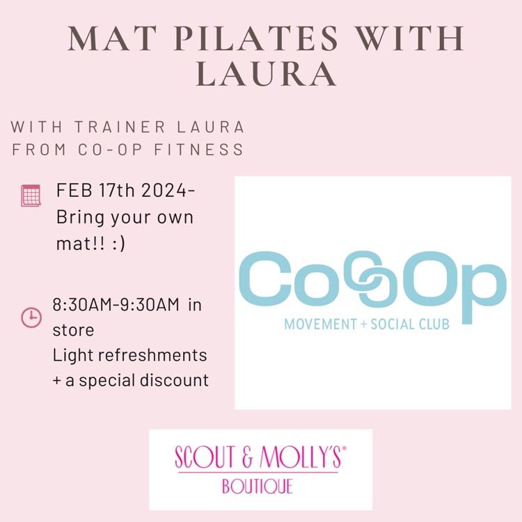 Mat Pilates with Laura from Co-Op Fitness + Health, Scout & Molly's of ...