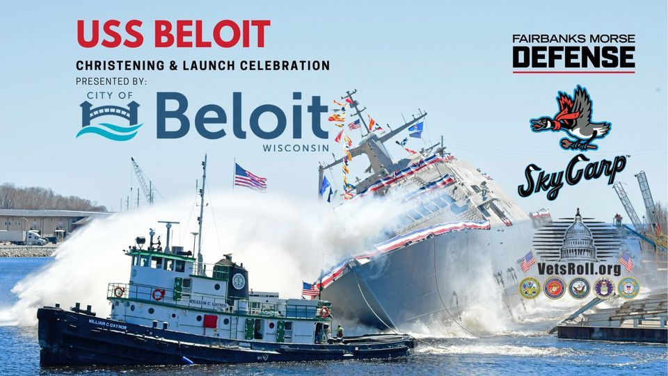 USS Beloit Christening and Launch Celebration, Beloit Sky Carp, 21 June ...