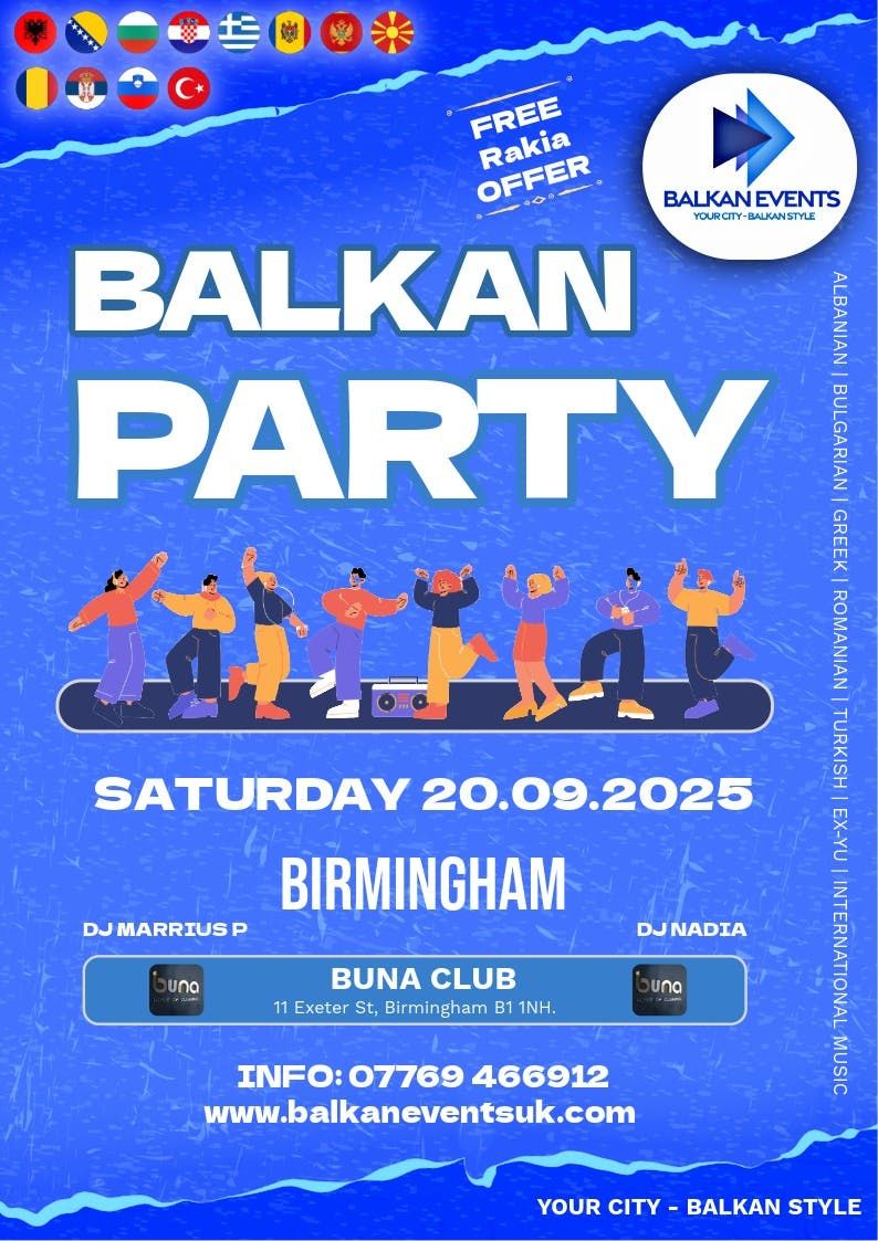 Balkan Party BIRMINGHAM - Autumn Welcome, BUNA Lounge & NightClub ...