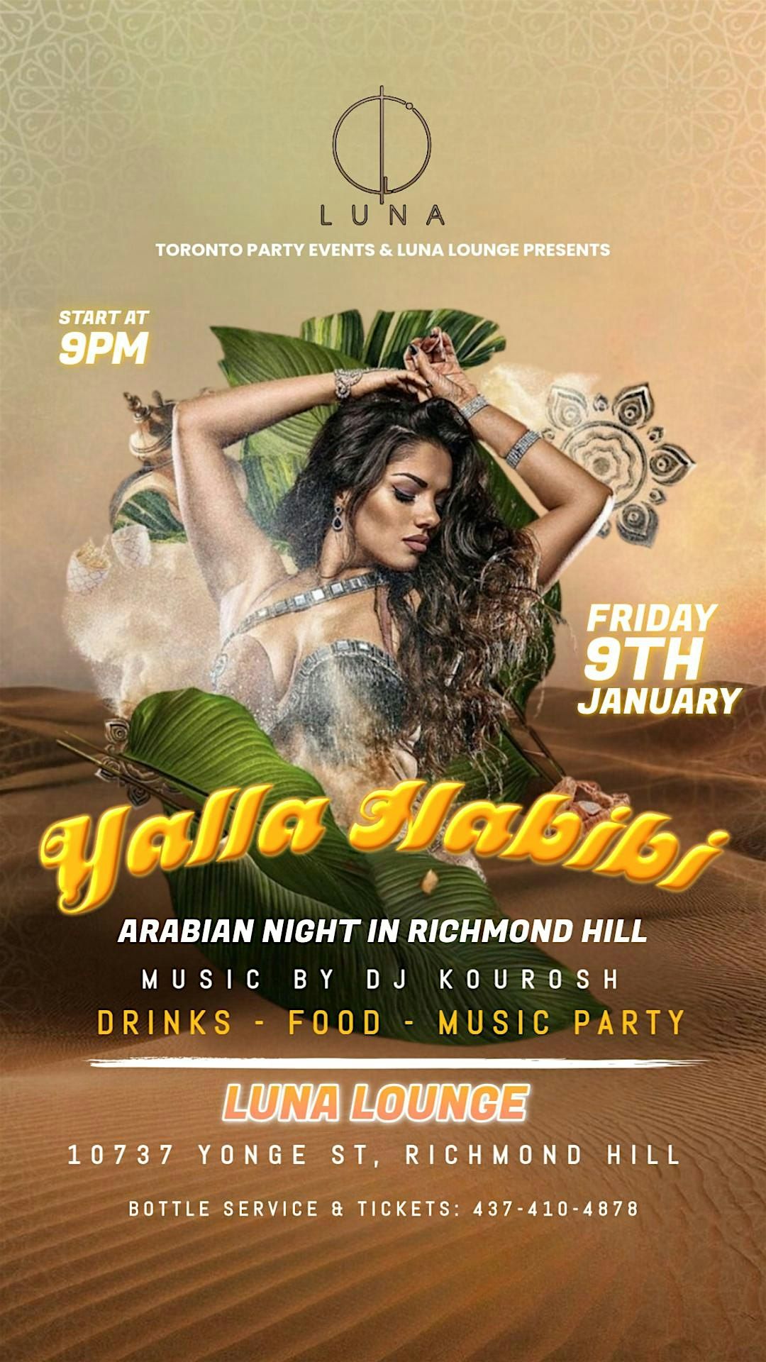 Yalla Habibi Night - Arabic DJ Night Toronto Luna Lounge, Luna Lounge ...