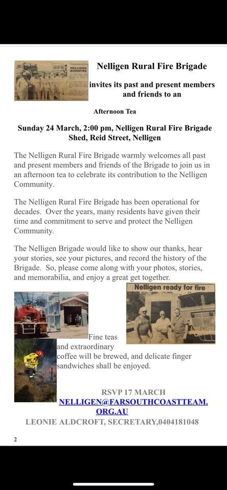 Nelligen Rural Fire Brigade invites its past and present members and ...