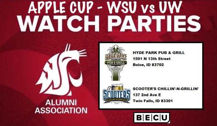 WSU Football Watch Party - Apple Cup 2022, Harry's Hyde Park Pub, Boise ...