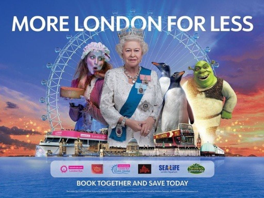 London Eye + Sea Life London + Shreks Adventure - 3 Way Multi ...