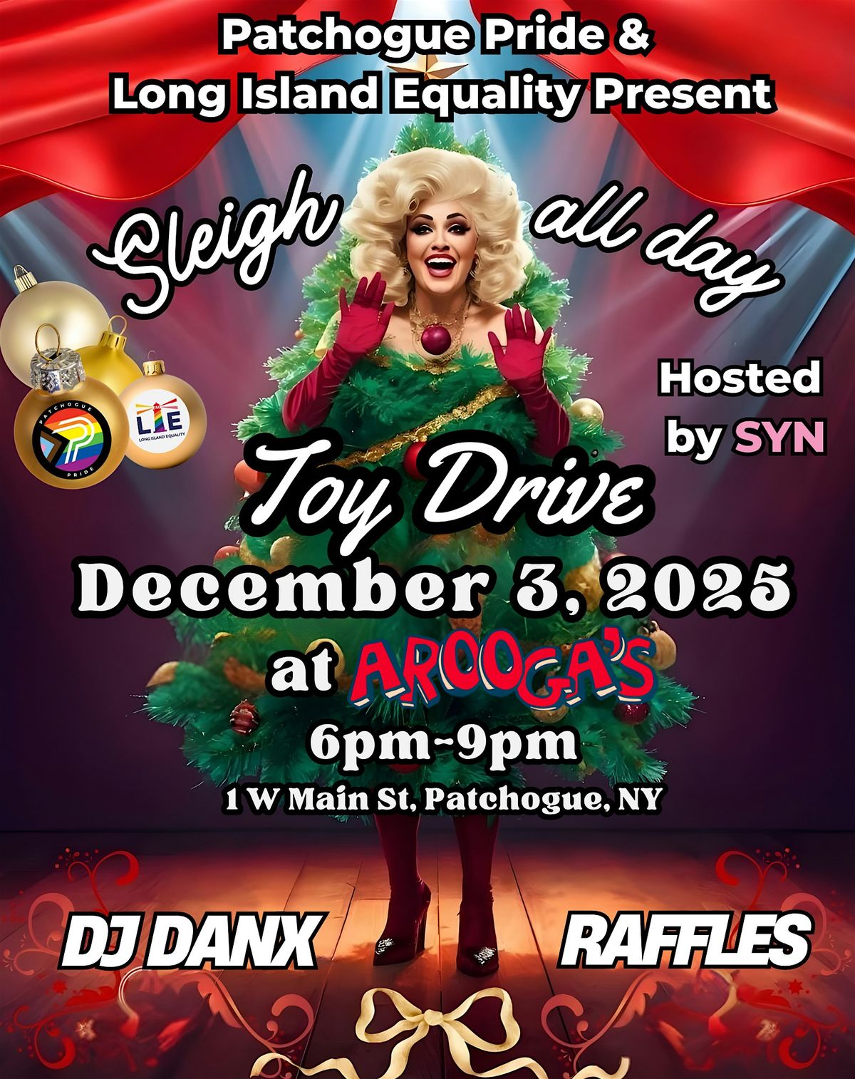 Sleigh All Day Toy Drive by Patchogue Pride & Long Island Equality, Arooga's Sports Tavern and ...