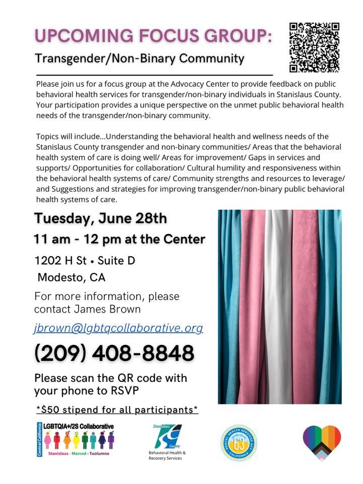 Transgender / Non-Binary Community Focus Group, 1202 H Street, Suite D ...