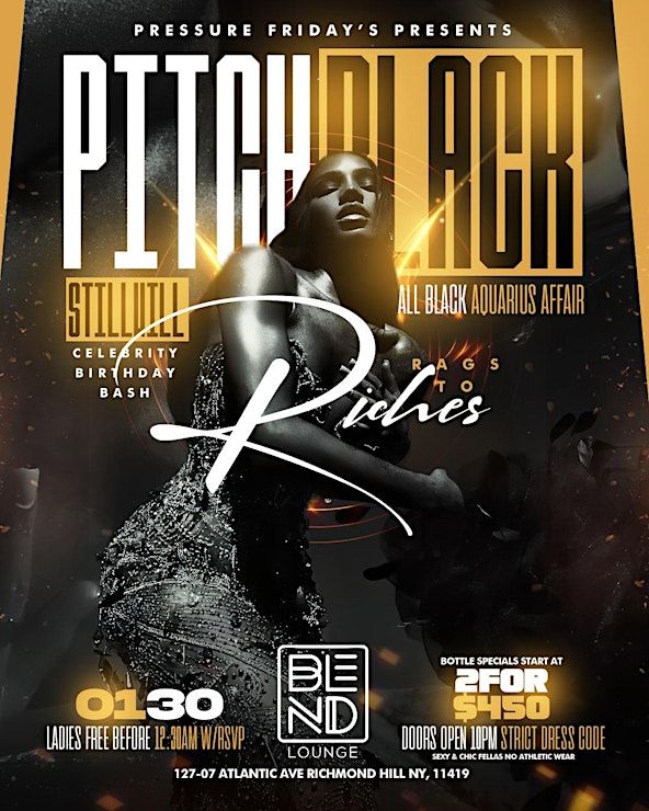 Pitch Black All Black Affair “Aquarius Affair”, BLEND LOUNGE, Queens ...