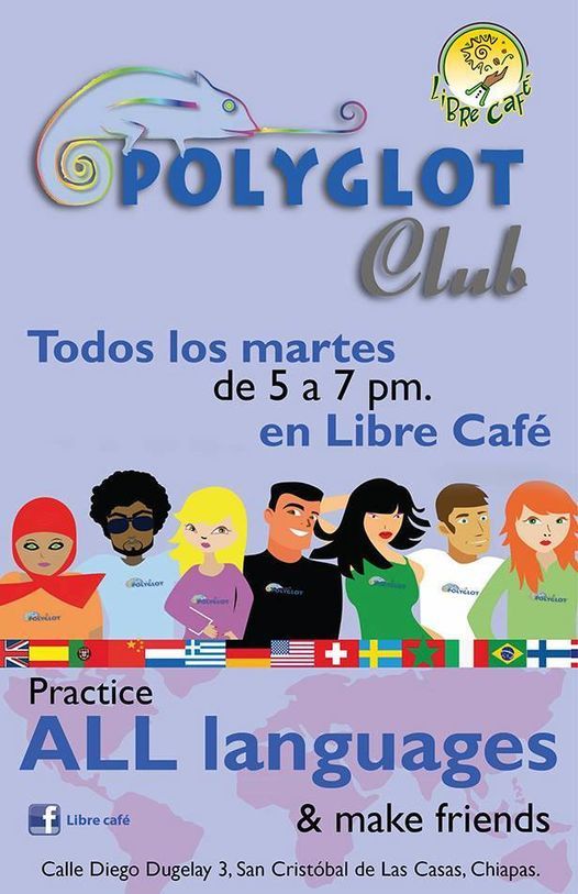 Intercambio de idiomas-Club Polyglot, Libre café, San Cristobal De Las ...