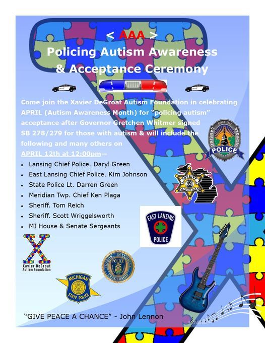 Policing Autism Awareness & Acceptance Ceremony, Michigan State Capitol ...