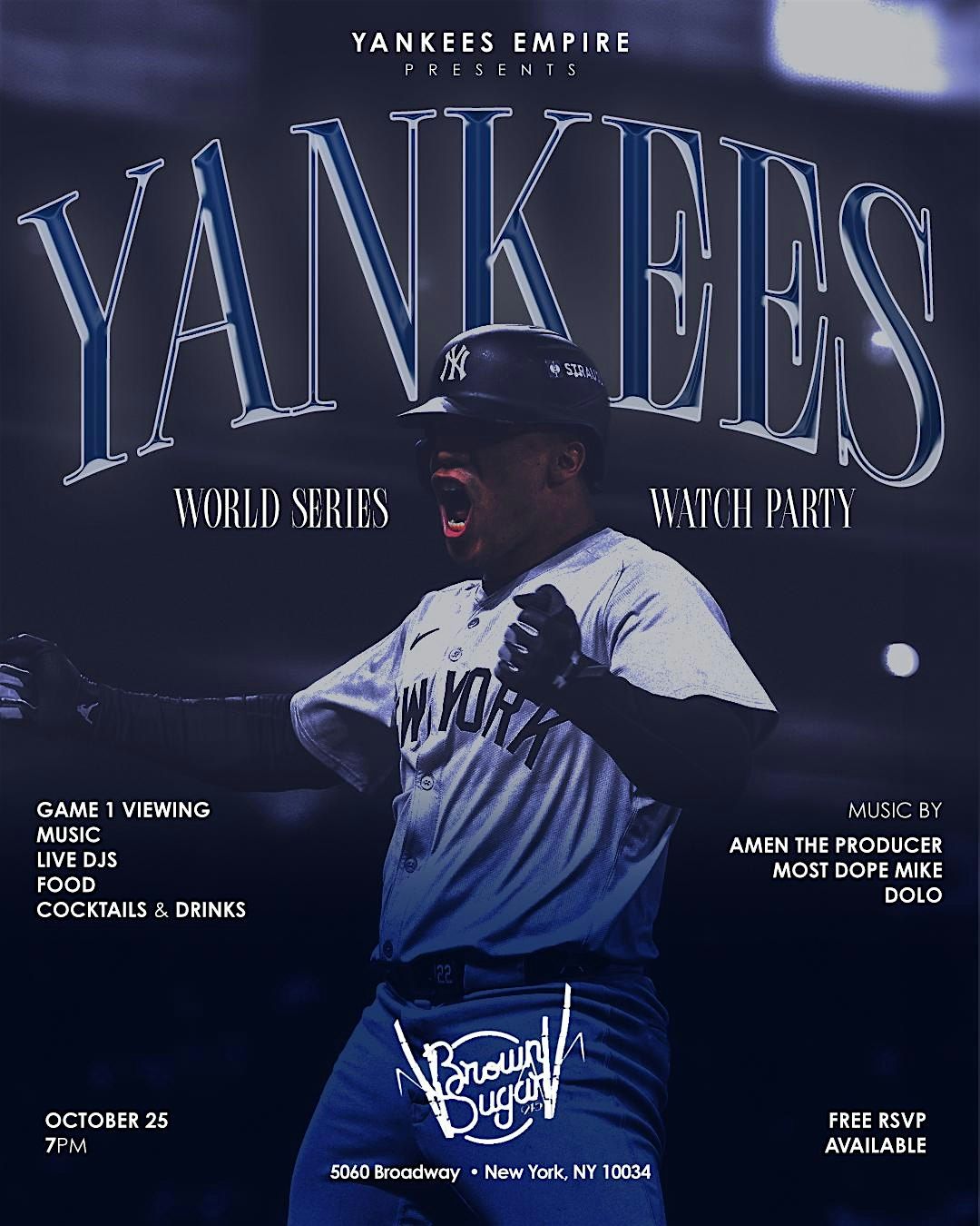 Yankees Empire Presents: The World Series Watch Party, Brown Sugar Bar ...