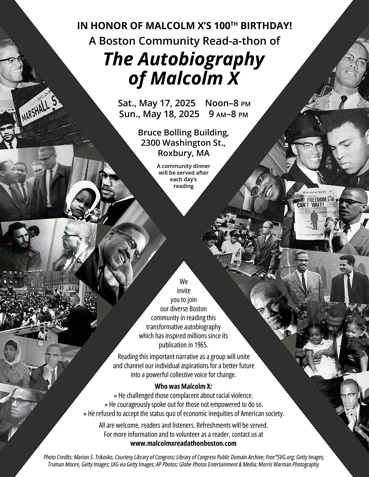 Boston Community Read-a-thon of, The Autobiography of Malcolm X, Bruce ...
