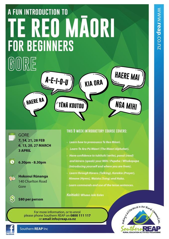 A Fun Introduction to Te Reo Maori for Beginners - Gore, Hokonui ...