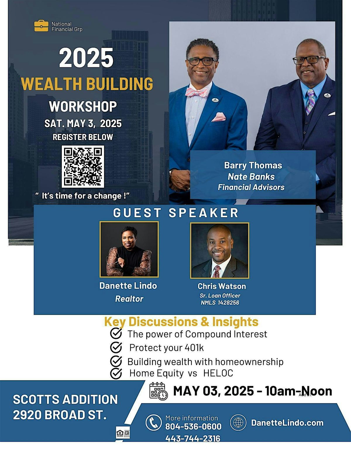 2025 WEALTH BUILDING WORKSHOP, 2920 W Broad St, Richmond, 3 May 2025